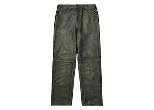 SP5DER Debossed Web Leather Pant - Black