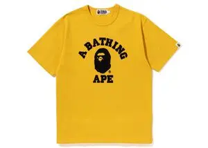 A BATHING APE College Heavy Weight Tee Shirt - Yellow