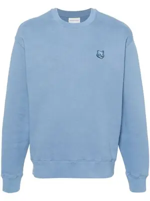 Maison Kitsuné Logo-patch Cotton Sweatshirt - Blue
