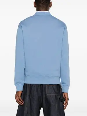 Maison Kitsuné Logo-patch Cotton Sweatshirt - Blue
