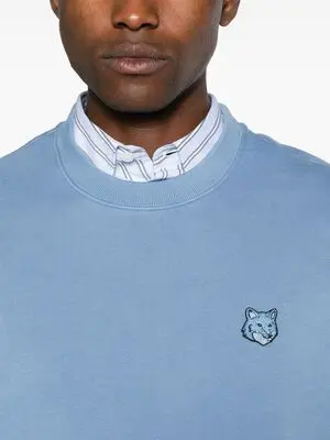 Maison Kitsuné Logo-patch Cotton Sweatshirt - Blue