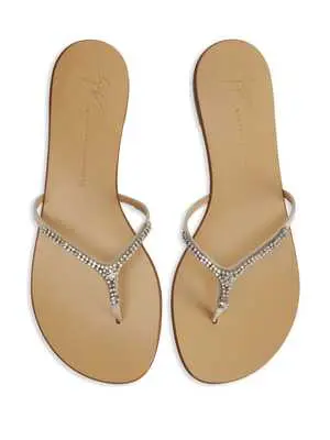 GIUSEPPE ZANOTTI Gentille Leather Sandals - Neutrals