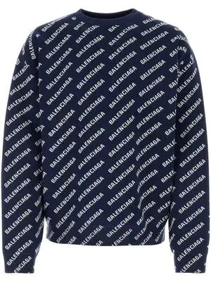 Balenciaga Allover Logo Jumper - Blue