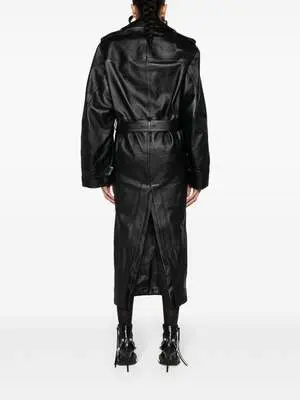 Balenciaga Belted Leather Trench Coat