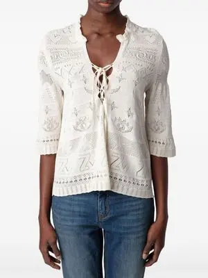 Zadig&Voltaire Taho Openwork-knit Top