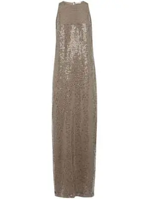 Brunello Cucinelli Sequinned Silk Maxi Dress