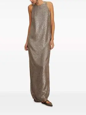 Brunello Cucinelli Sequinned Silk Maxi Dress