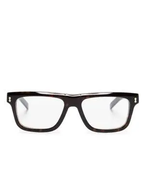 Gucci Rectangle-frame Glasses - Brown