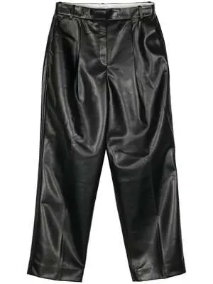 Calvin Klein Pleated Straight-leg Trousers - Black