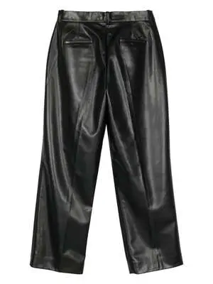 Calvin Klein Pleated Straight-leg Trousers - Black