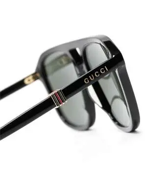 Gucci Web Detailed Navigator Frame Sunglasses