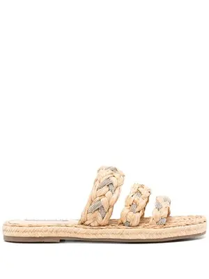 AQUAZZURA Costiera Crystal-embellished Espadrilles - Neutrals