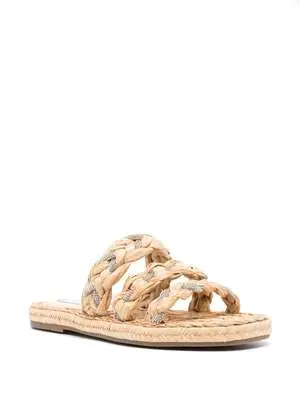 AQUAZZURA Costiera Crystal-embellished Espadrilles - Neutrals