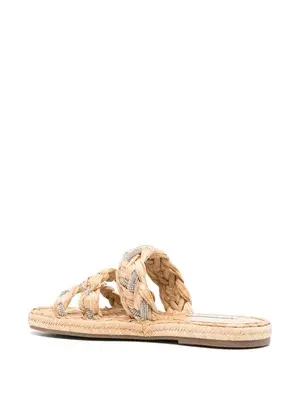 AQUAZZURA Costiera Crystal-embellished Espadrilles - Neutrals