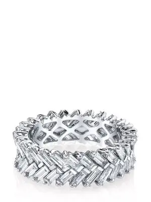 ANITA KO White Gold Baguette Ring - Silver