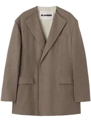 JIL SANDER Single-breasted Wool Blazer - Brown