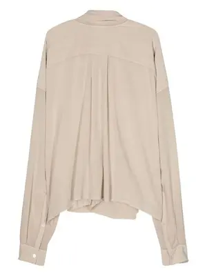 QUIRA Crepe Silk Shawl Blouse