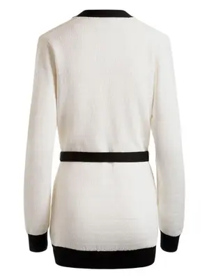 Bally Monogram-jacquard Belted Cardigan - Neutrals
