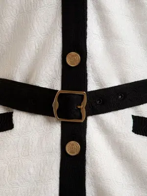 Bally Monogram-jacquard Belted Cardigan - Neutrals