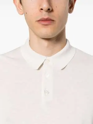 Eleventy Fine-ribbed Cotton Polo Shirt - White