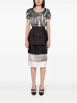 MAISON MARGIELA Zebra-print Short-sleeve Bodysuit