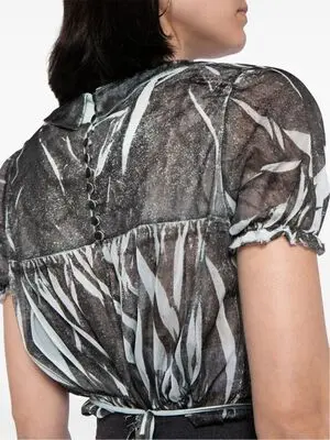 MAISON MARGIELA Zebra-print Short-sleeve Bodysuit