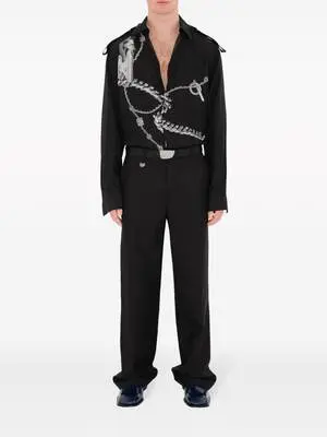 Burberry Knight Hardware-print Shirt - Black