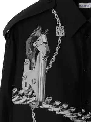 Burberry Knight Hardware-print Shirt - Black