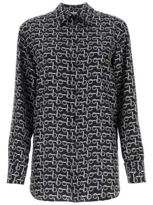Burberry Printed Silk Shirt - Black