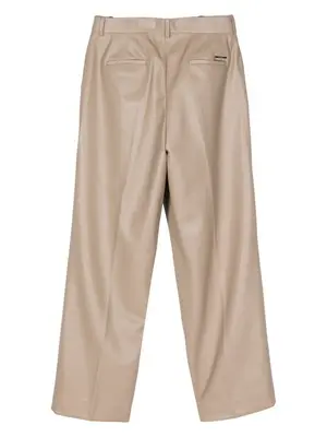 Calvin Klein Pleated Straight-leg Trousers - Neutrals