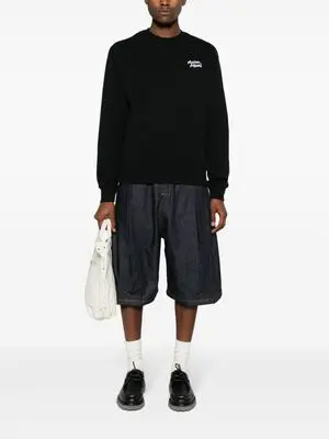 Maison Kitsuné Logo-embroidered Cotton Sweatshirt