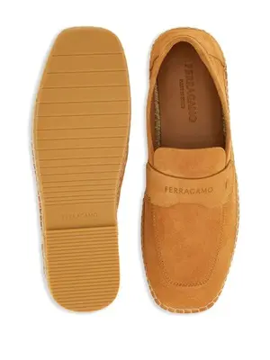 FERRAGAMO Logo-debossed Suede Loafers