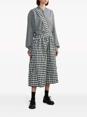 BLACK COMME DES GARÇONS Gingham Print Midi Skirt