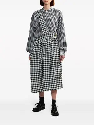 BLACK COMME DES GARÇONS Gingham Print Midi Skirt