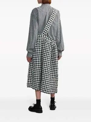BLACK COMME DES GARÇONS Gingham Print Midi Skirt