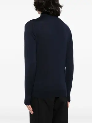 John Smedley Mock Neck Jumper - Blue