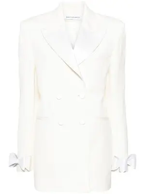 Mach & Mach Bow-embellished Blazer Dress - White