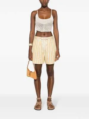 FORTE_FORTE Striped Drawstring Shorts - Orange