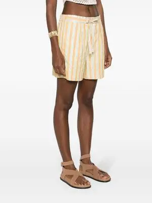 FORTE_FORTE Striped Drawstring Shorts - Orange