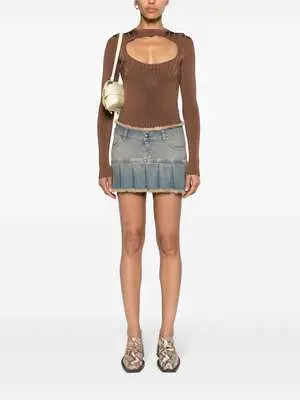 MISBHV Pleated Denim Miniskirt