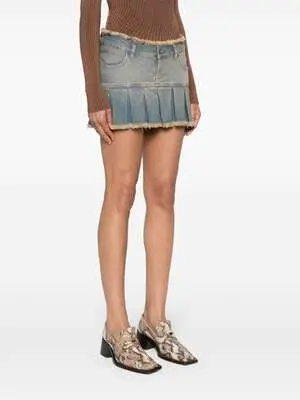 MISBHV Pleated Denim Miniskirt