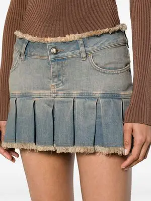 MISBHV Pleated Denim Miniskirt
