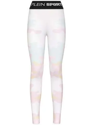 PLEIN SPORT Camouflage-print Leggings - White