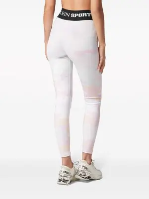 PLEIN SPORT Camouflage-print Leggings - White