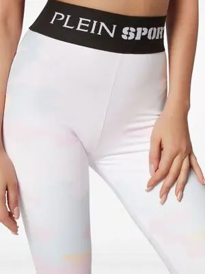 PLEIN SPORT Camouflage-print Leggings - White