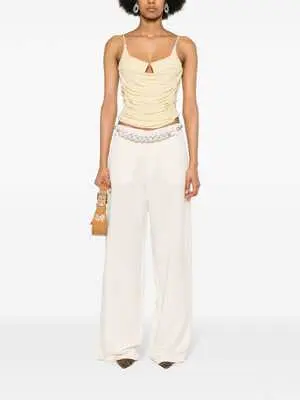 Blumarine Crinkled Wide-leg Trousers