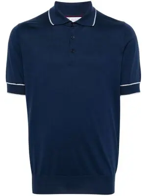 Brunello Cucinelli Striped-trim Polo Shirt