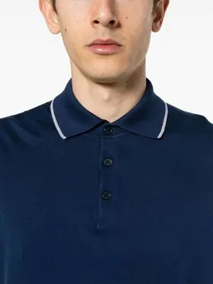Brunello Cucinelli Striped-trim Polo Shirt