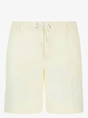 Gcds Logo-print Swim Shorts - Yellow