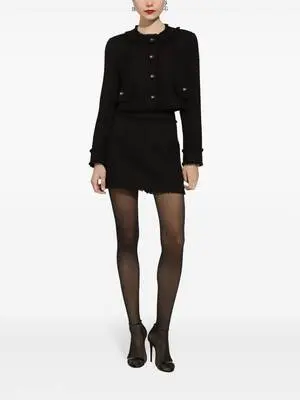 Dolce & Gabbana Cropped Tweed Jacket - Black